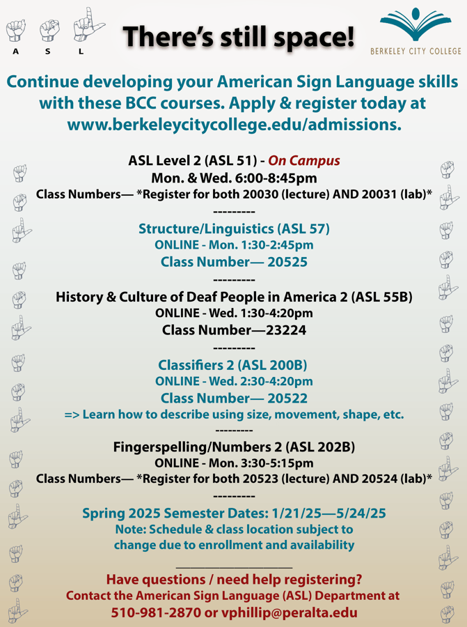 Language, Stories, and Ideas - American Sign Language - Berkeley City ...